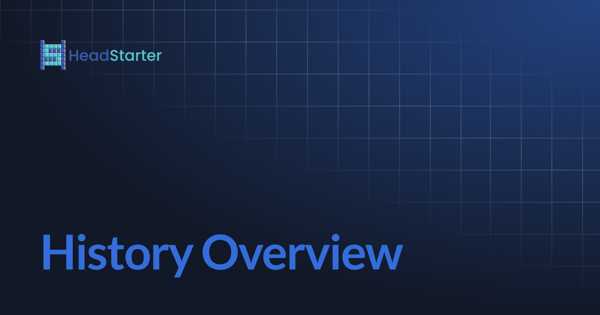 History Overview | HeadStarter Docs